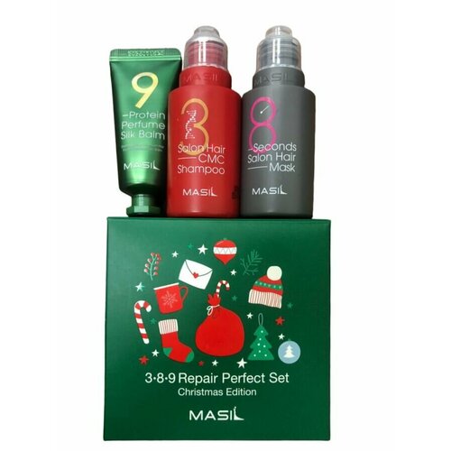 Рождественский набор для волос Masil 3*8*9 Repair Perfect Set Christmas Edition