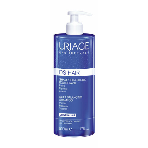 Мягкий балансирующий шампунь для всех типов волос 500 мл Uriage DS Hair Soft Balancing Shampoo