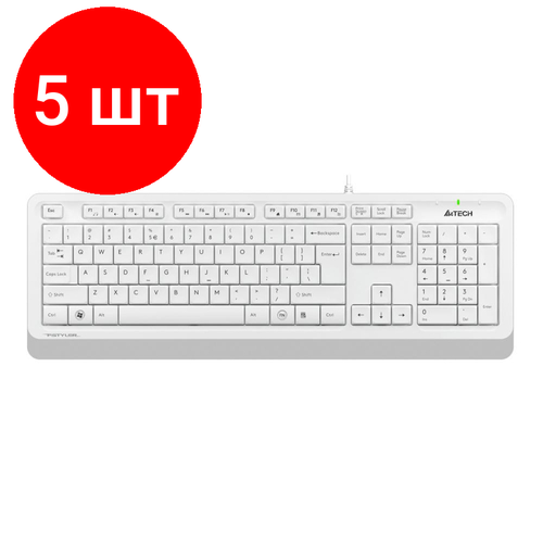 Комплект 5 штук, Клавиатура A4Tech Fstyler FK10 (FK10 WHITE)