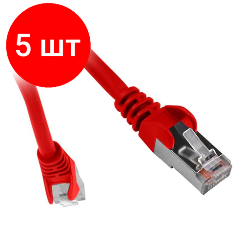 Комплект 5 штук, Патч-корд Lanmaster LSZH FTP Cat.5e, 7.0 м, красный (LAN-PC45/S5E-7.0-RD)