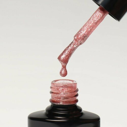 Queen fair Гель лак для ногтей, «CHROME», шиммерный, 3-х фазный, 8мл, LED/UV, цвет нежно-розовый (015)