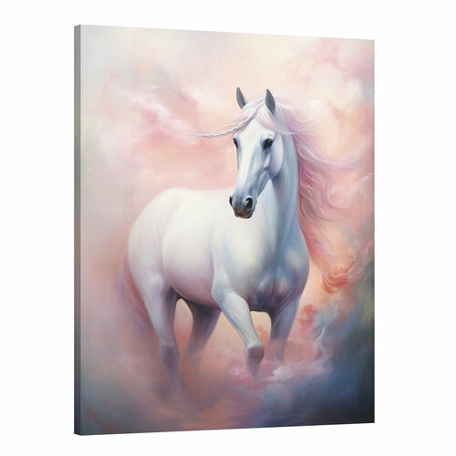 Интерьерная картина 50х70 "Белая лошадь"