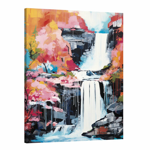 Интерьерная картина 50х70 "Пленительная картина водопада"