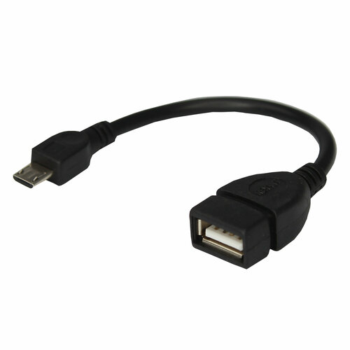 USB кабель переходник OTG microUSB - USB A 0.15 м, Черный