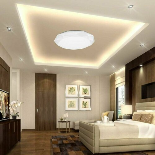 Люстра потолочнная Бриллиант 24Вт LED, 325х90мм, светильник светодиодный настенный для гостиной, столовой, в детскую, в спальню