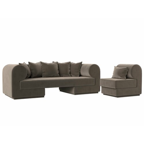 Набор Кипр-2 (диван, кресло), Велюр коричневый