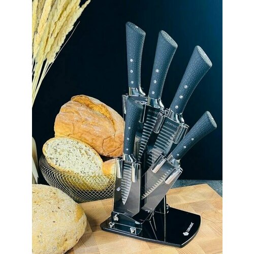 Набор кухонных ножей на подставке Lenardi, нержавеющая сталь, 6 предметов