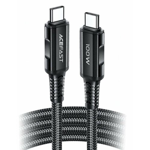 Кабель для быстрой зарядки и передачи данных ACEFAST Acewire Pro Nylon braid, Type-C to Type-C, PD100W, 2 метра, Черный