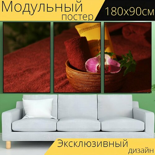 Модульный постер "Эстетический, аромат, процедуры по уходу за телом" 180 x 90 см. для интерьера