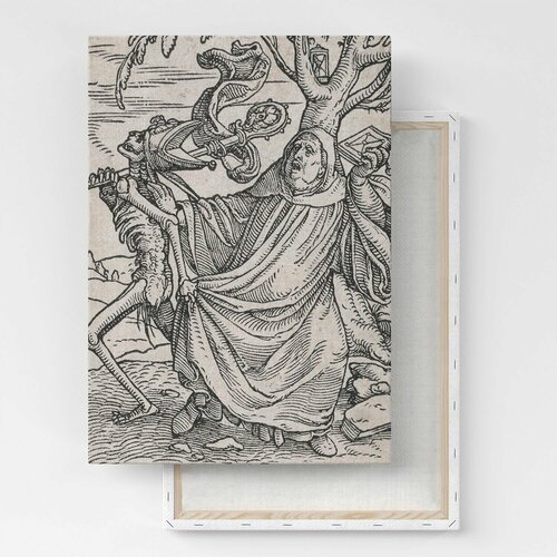 Картина на холсте, репродукция / Ганс Гольбейн - The Abbot, from The Dance of Death / Размер 30 x 40 см
