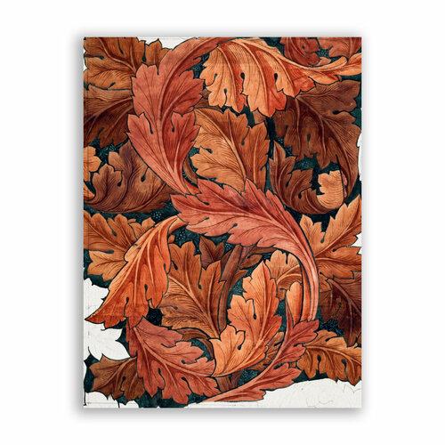 Постер цветы на бумаге / Flowers Pattern / Паттерн Цветов / Размер 60 x 80 см