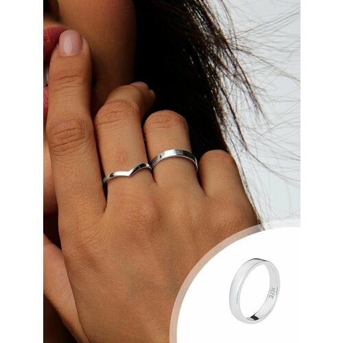 Кольцо MIESTILO Кольцо серебряное женское классическое ювелирное, серебро, 925 проба, родирование, размер 15, серый, белый