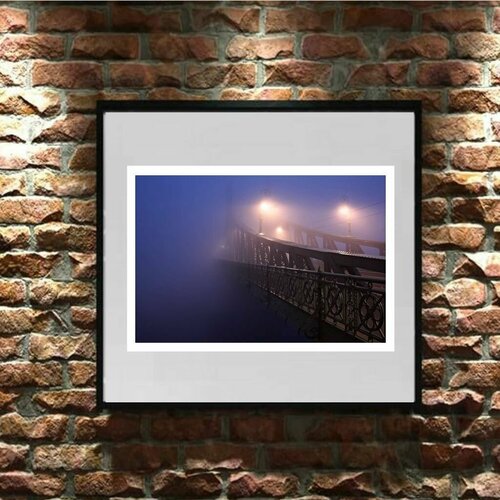 Постер "Мост с фонарями в тумане" из коллекции "Архитектура" А3