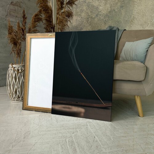 Картина на холсте (incense stick ароматические палочки дым благовония) 30x40 см/для интерьера/в комнату/на стену/в подарок