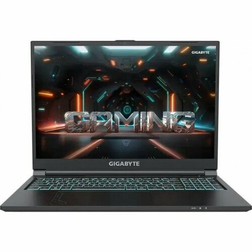 Ноутбук Gigabyte G6 Core i5 13500H 16Gb SSD512Gb NVIDIA GeForce RTX4060 8Gb 16 IPS FHD+ (1920x1200) Free DOS black WiFi BT Cam (KF-53KZ853SD)