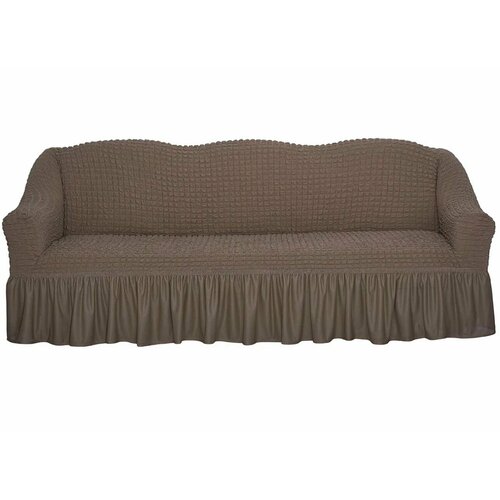 Чехол на диван "Concordia" с юбкой, полиэстер, светло-коричневый