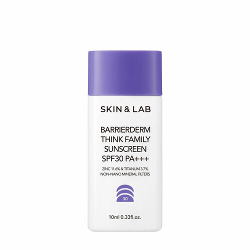 SKIN&LAB Солнцезащитный крем для лица с минеральными фильтрами Barrierderm Think Family Sunscreen SPF30 PA+++ 10 мл