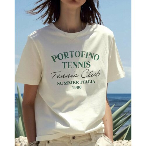Футболка Футболка Portofino Tennis, размер M, бежевый, экрю