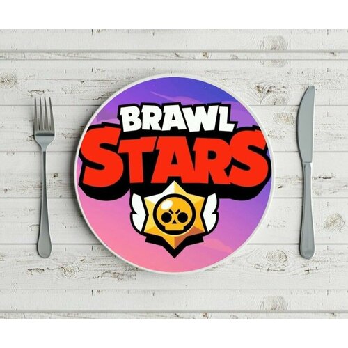 Тарелка Бравл Старс, Brawl Stars №28 с логотипом