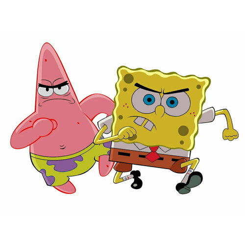 Плакат, постер на холсте SpongeBob/Губка Боб/комиксы/мультфильмы. Размер 21 х 30 см