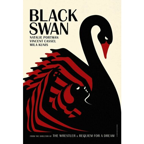 Плакат, постер на холсте Черный лебедь (Black Swan, 2010г). Размер 30 на 42 см