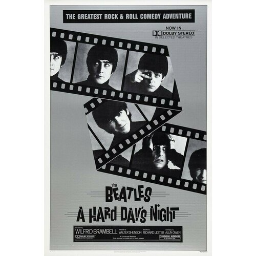 Плакат, постер на бумаге The Beatles: Вечер трудного дня (A Hard Day s Night), Ричард Лестер. Размер 30 х 42 см