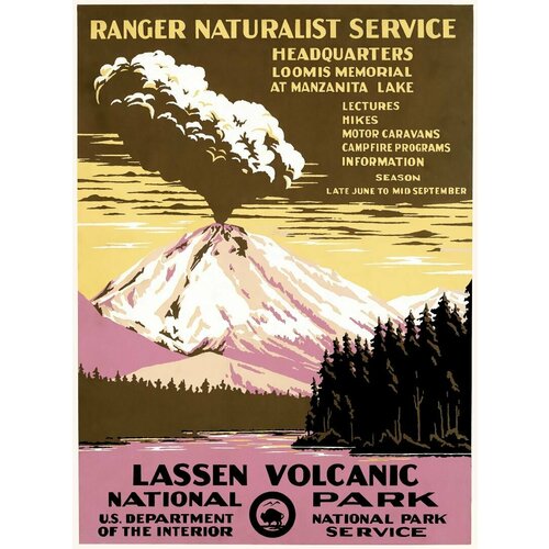 Плакат, постер на холсте National park-Lassen Volcanik/Национальный парк-Лассен Волканик. Размер 42 х 60 см