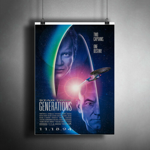 Постер плакат для интерьера "Фильм: Звёздный путь 7: Поколения (1994). Star Trek: Generations. Актёр Патрик Стюарт" / A3 (297 x 420 мм)