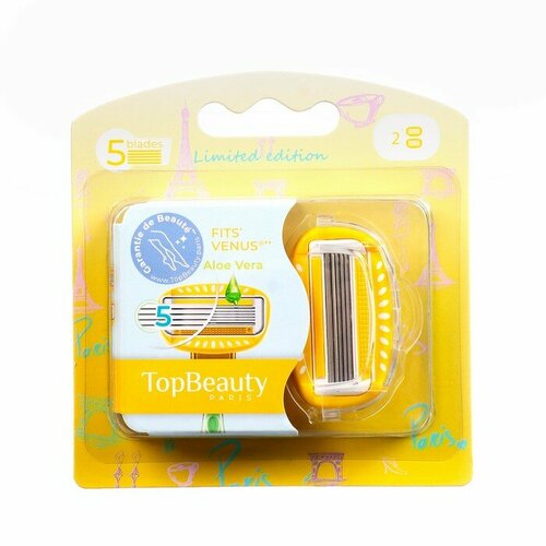 Toptech Сменные кассеты женские TopBeauty Paris, желтые, 2 шт (совместимы с Venus)