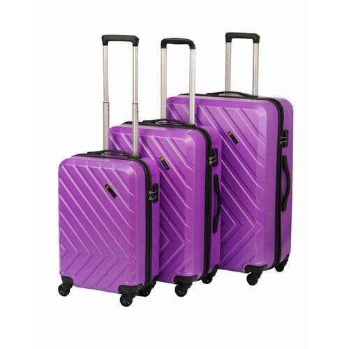 Комплект чемоданов Sun Voyage, 3 шт., размер S/M/L, фиолетовый