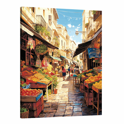 Интерьерная картина 50х70 "Овощной рынок"