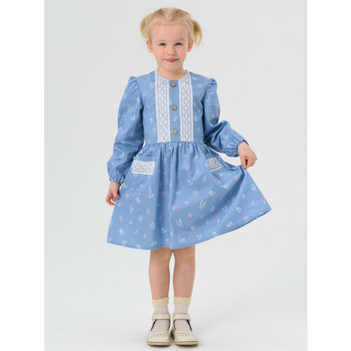 Платье Мирмишелька, размер 104/110, голубой, синий