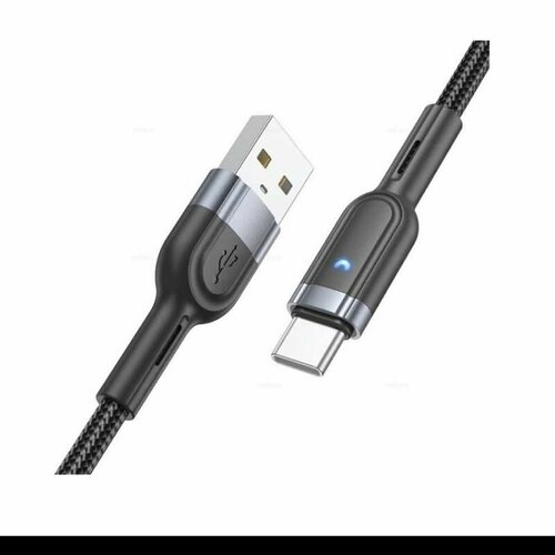 Кабель USB Type-C Hoco U117 (3A/интеллектуальное отключение) <черный>
