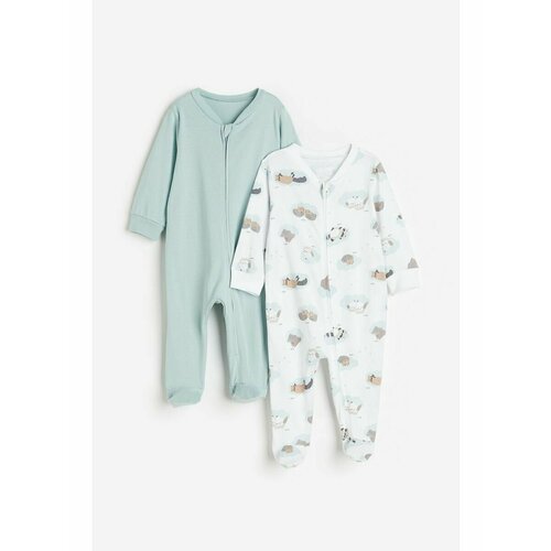 Пижама  H&M, размер 56, зеленый, белый