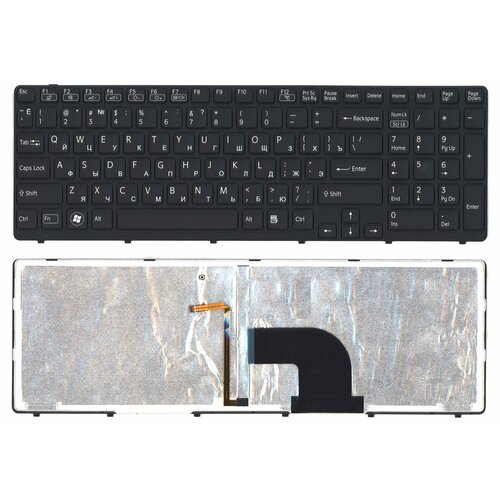Клавиатура для ноутбука Sony SVE1511T1R черная с подсветкой