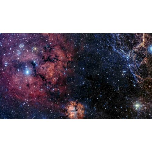 Картина на холсте 60x110 LinxOne "Космос, звезды, планеты" интерьерная для дома / на стену / на кухню / с подрамником