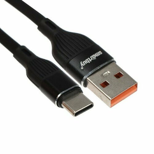 Кабель Smartbuy S72, Type-C - USB, 3 А, 1 м, зарядка + передача данных, черный (комплект из 4 шт)