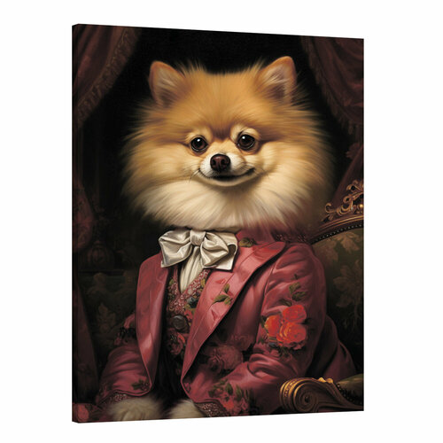 Интерьерная картина 50х70 "Шпиц: собака с аристократической душой"