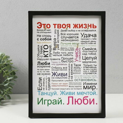 Ключница открытая "Это твоя жизнь" 5 крючков, 23х32 см