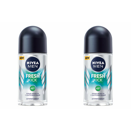 Дезодорант-антиперспирант Nivea, Men, Fresh Kick, эффект свежести, 50 мл, 2 уп