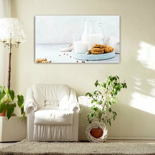 Картина на холсте 60x110 LinxOne "Песочное печенье с шоколадом" интерьерная для дома / на стену / на кухню / с подрамником