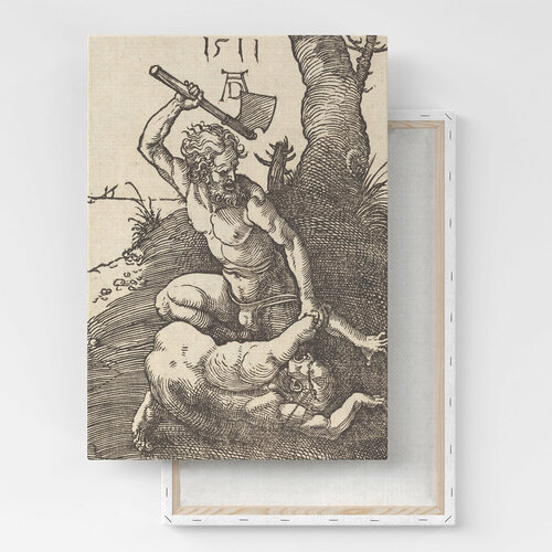 Картина на холсте, репродукция / Альбрехт Дюрер - Каин убивает Авеля, 1511 / Размер 80 x 106 см