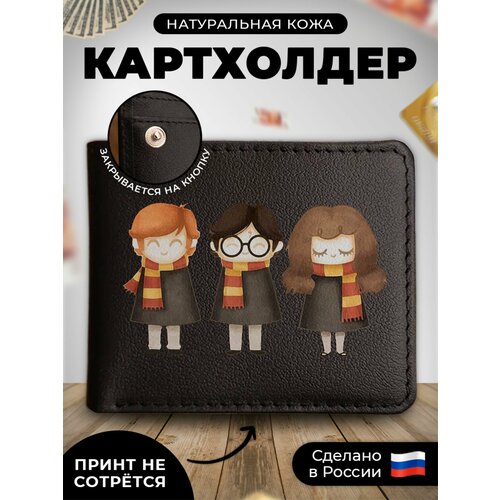 Визитница RUSSIAN HandMade KUP052, гладкая, синий, черный