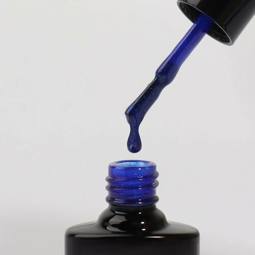 Queen fair Гель лак для ногтей «NEON», 3-х фазный, 8 мл, LED/UV, цвет синий с блёстками (38)