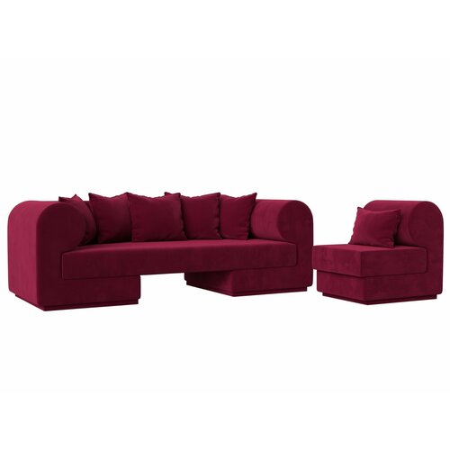 Набор Кипр-2 (диван, кресло), Микровельвет бордовый