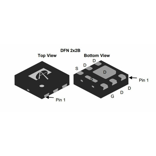 Микросхема AON2407 P-Channel MOSFET 30V 6.3A DFN2X2B