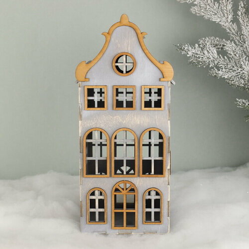 Christmas Apple Декоративный домик Амстердам 37 см серый *