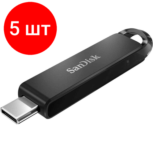 Комплект 5 штук, Флеш-память 32GB SanDisk CZ460 Ultra Type-C, USB Type-C, Black