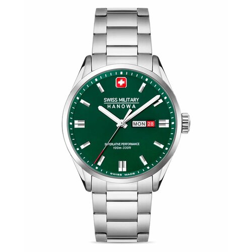 Наручные часы Swiss Military Hanowa SMWGH0001603, серебряный, зеленый