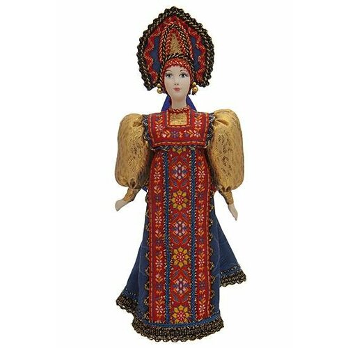 Фарфоровая кукла статуэтка в русском костюме Марфа 27 см
